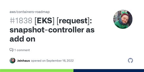 Eks Request Snapshot Controller As Add On · Issue 1838 · Awscontainers Roadmap · Github