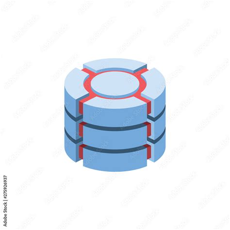 Database Vector 3d Isometric Color Icon New Flat Style Creative