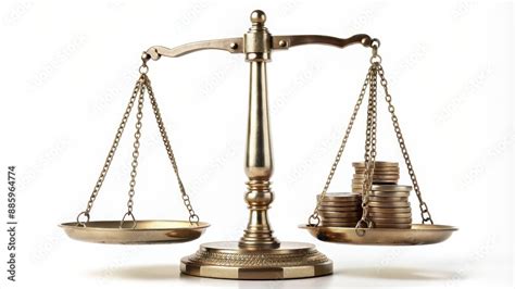 Balance Scale With Coins And Bills Balance Scale Money Currency Finance Wealth Comparison