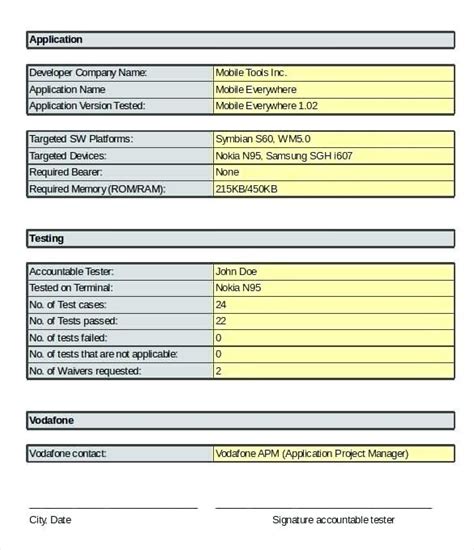 Acceptance Test Report Template 3 Professional Templates