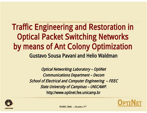 Pdf Traffic Engineering And Restoration In Optical Packet Switching