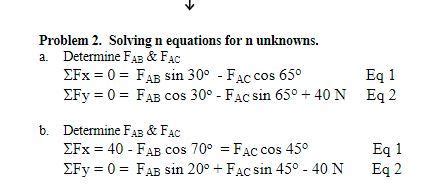 Solved Problem Solving N Equations For N Unknowns A Chegg