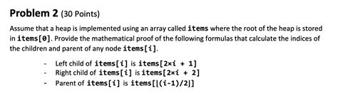 Solved Problem 2 30 Points Assume That A Heap Is
