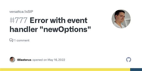 error with event handler newoptions · issue 777 · versatica jssip