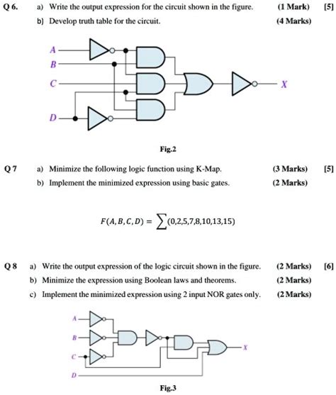 Q6 A Write The Output Expression For The Circuit Shown In The Figure 1mark 4 Marks 5 B Develop