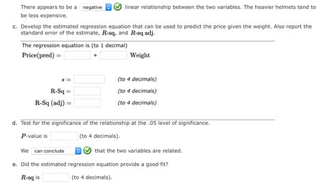 Solved Negative Linear Relationship Between The Two