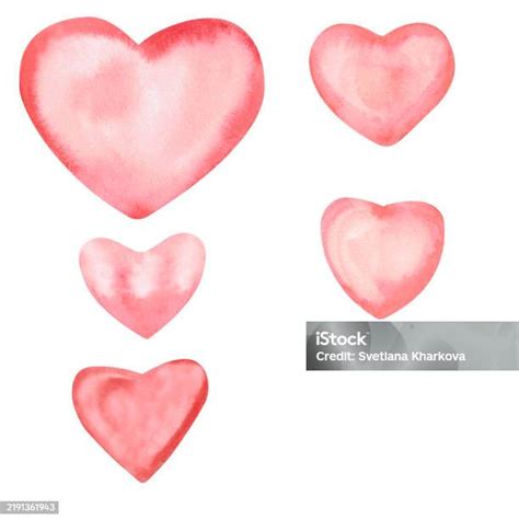 수채화 하트 세트입니다 발렌타인 데이 디자인 결혼식 휴일 생일 직물 벽지 카드에 인쇄에 대한 마음의 고립 된 그림 2월에 대한