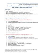 Controlling Servo Motors With Potentiometer PWM Signal Course Hero