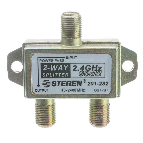 2-way Coaxial Splitter, 2 GHz, 90dB, DC Passing on One Port