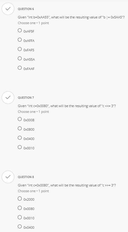 Solved Question 6 Given Int B0xaa55 What Will Be The