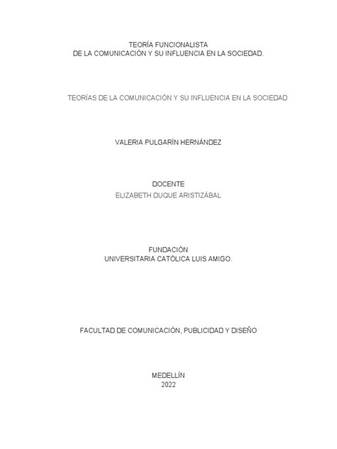 Teoria Funcionalista Pdf Sociología Science