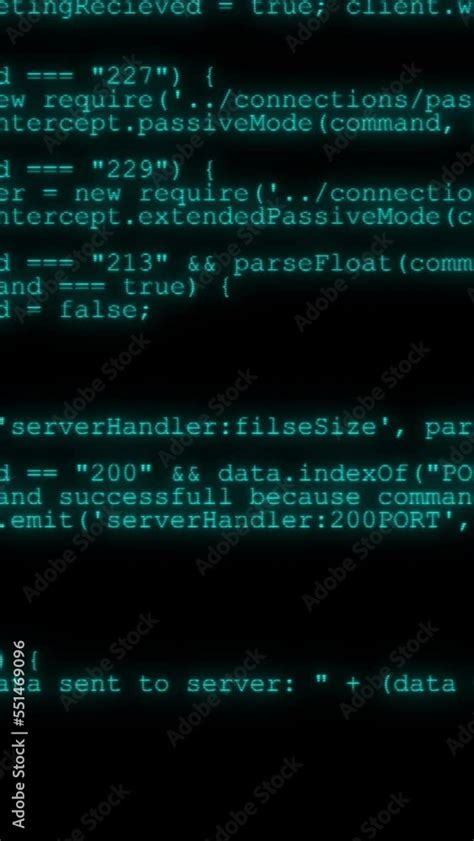 vertical video hacker code running down a computer screen terminal