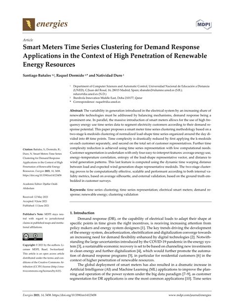 pdf smart meters time series clustering for demand response