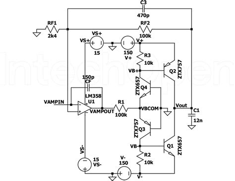 non inverting high voltage amplifier stage download scientific diagram