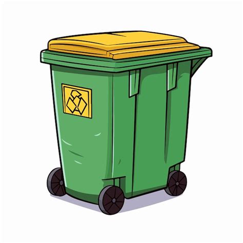 Premium Vector Garbage Container Flat Vector Illustration Garbage Container Hand Drawing