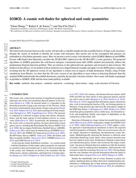 Pdf Sconce A Cosmic Web Finder For Spherical And Conic Geometries