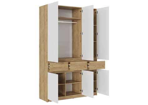 БОСТОН ШК 002 Шкаф 3 ств МДФ Комплект Дуб Крафт золотой Белый купить оптом и в розницу в