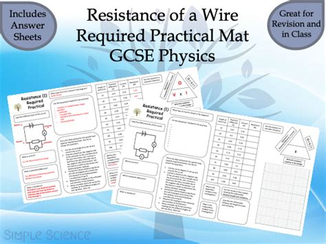 Resistance Of A Wire Required Practical Mat Aqa Gcse Physics Teaching Resources