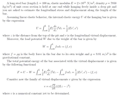 Solved A Long Steel Bar Length L 100 M Elastic Modulus E 2