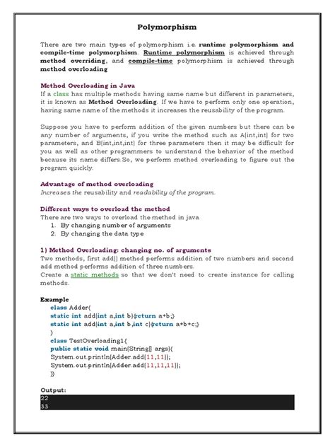 polymorphism pdf method computer programming inheritance object oriented programming