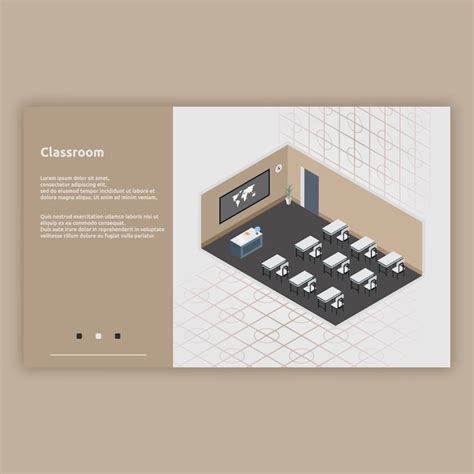 Premium Vector Classroom Isometric Interior Illustration