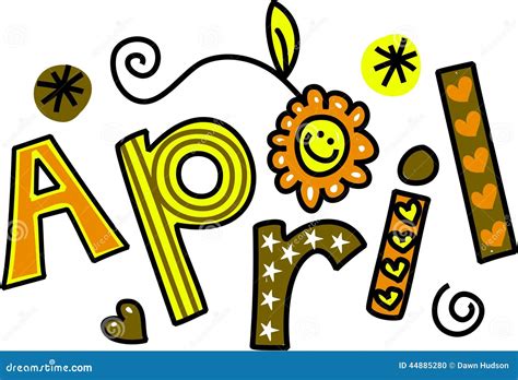 April Klipp Art Stock Abbildung Illustration Von Monat 44885280