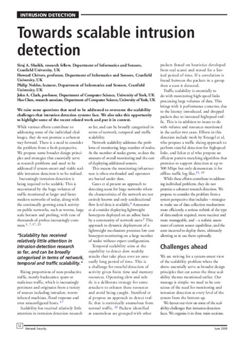 Pdf Towards Scalable Intrusion Detection