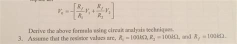 Solved Table 1 Output Of Summing Device Input Voltage Output