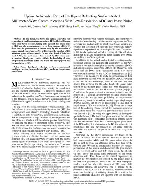Uplink Achievable Rate Of Intelligent Reflecting Surface Aided Millimeter Wave Communications