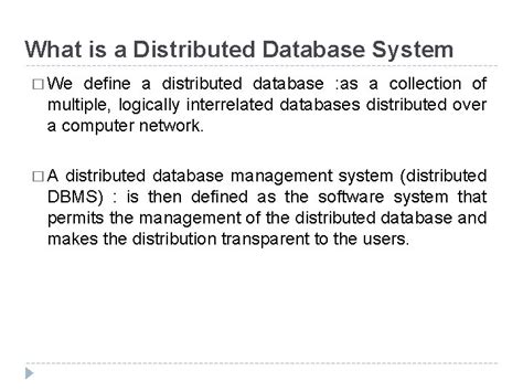 Chapter One Introduction Distributed Database System DDBS Technology