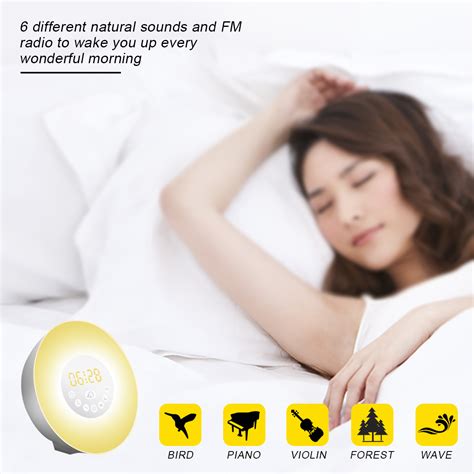 New Sunrise Alarm Clock Digital Wake Up Light With Sunrise Sunset