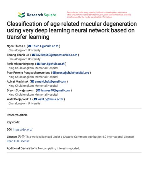 Pdf Classification Of Age Related Macular Degeneration Using Very Deep Learning Neural Network