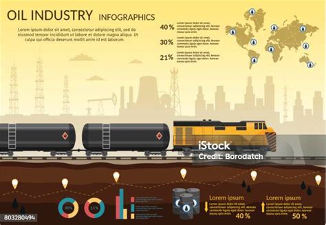 가솔린과 교통 인포 그래픽 처리의 벡터 석유 장비 산업 생산 요소를 설정 합니다 화물 열차에 대한 스톡 벡터 아트 및 기타 이미지 화물 열차 가솔린 건설 플랫폼