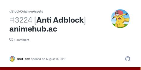 Anti Adblock Animehub Ac Issue UBlockOrigin UAssets GitHub