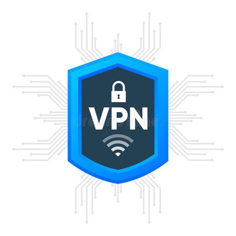 Vpn Shield Protecting Personal Data With Vpn Service Stock Vector