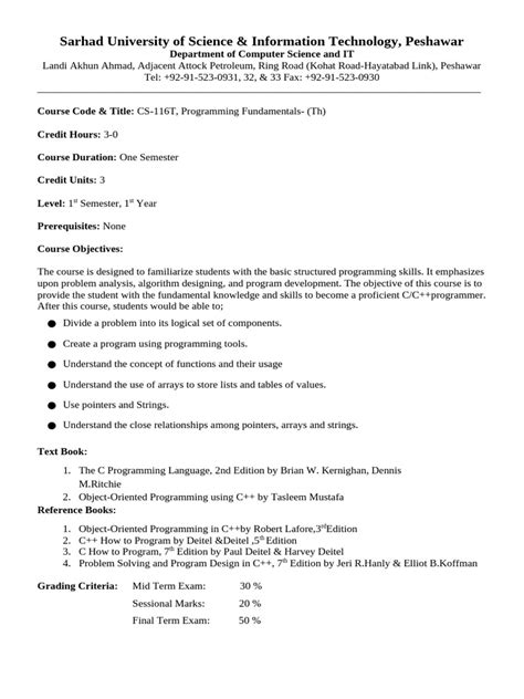 Programming Fundamentals Theory Pdf Pointer Computer Programming Computer Program