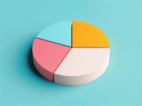 Colorful Pie Chart Object On Blue Background Data Visualization And Design Concept Premium Ai