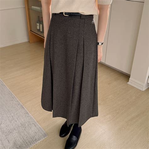 모먼트마리에 세일딩일 헬렌 헤링본 울 스커트