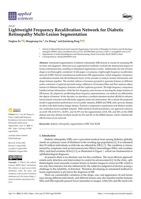 Pdf Lightweight Frequency Recalibration Network For Diabetic