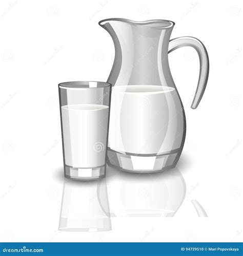 Carafe De Lait Tasse De Lait Illustration De Vecteur Illustration Du