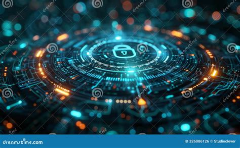 Cybersecurity Digital Network Generative Ai Stock Illustration Illustration Of Hightech