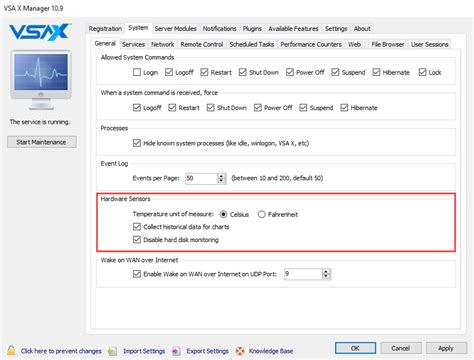 Configuring Hardware Sensors Settings