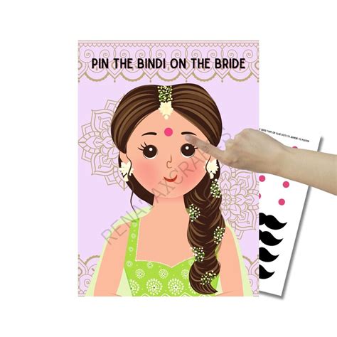 Henna Night Game Printable Pin The Bindi Pin The Moustache A Size