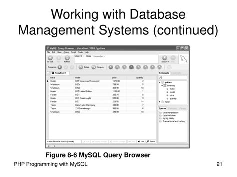 Ppt Chapter 8 Working With Databases And Mysql Powerpoint