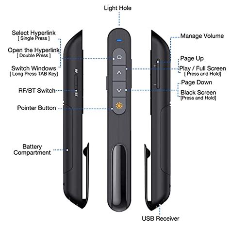 Presentation Clicker Bluetooth And Rf Dual Mode Wireless Presenter