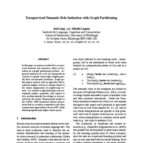 Unsupervised Semantic Role Induction With Graph Partitioning Acl