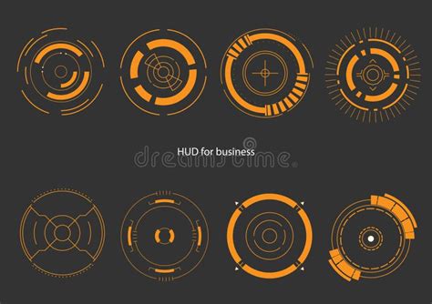 HUD UI For Business Set Futuristic User Interface Stock Vector HUD Round Frames Aim Control