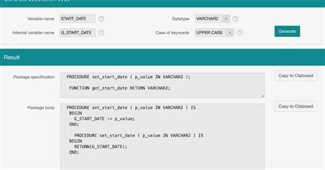 About Oracle Generating Setters And Getters For Package Variables
