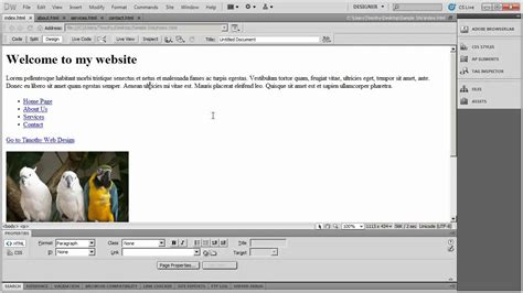 Introduction To Dreamweaver Tutorial CS YouTube