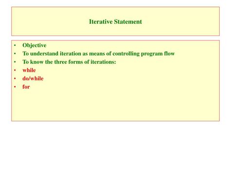 Ppt Iterative Statements Powerpoint Presentation Free Download Id 4415082